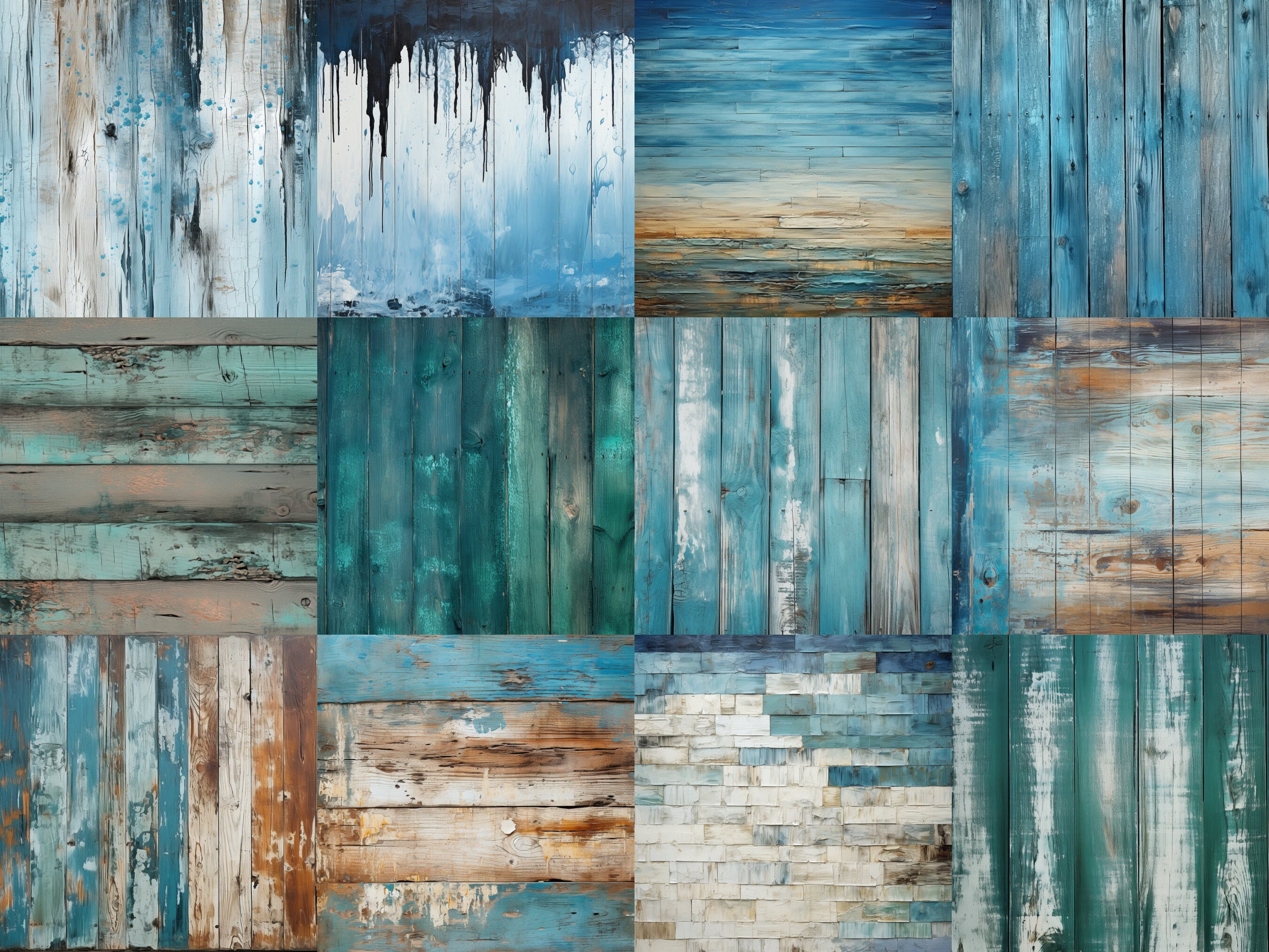 159 Green Blue Wood Digital Paper,wood Backdrop, Wood Scrapbook Paper ...