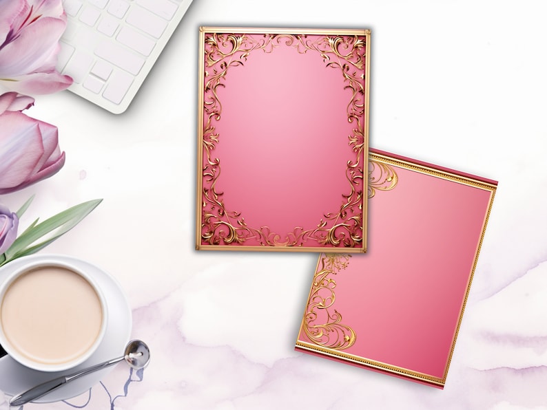 162 Gilded Pink Book Covers,printable Decorative Gilded Book Covers,kdp ...
