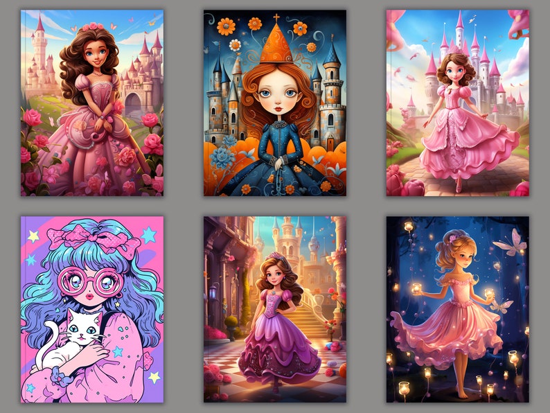 188 Cute Princess Book Covers for Kids,fantasy KDP Book Cover,digital ...