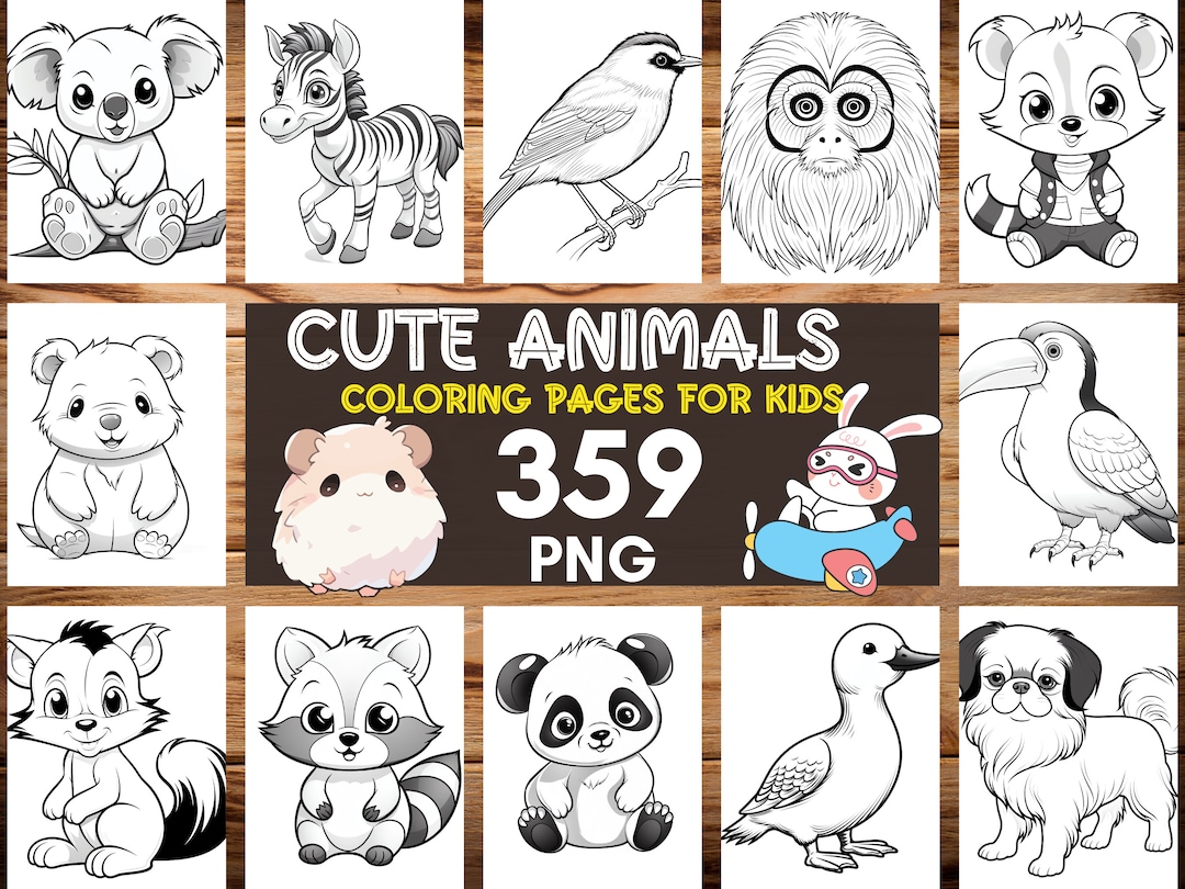 359 Cute Animals Coloring Pages for Kids,animals Coloring Sheets ...