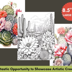 142 Cactus & Succulent Coloring Pages,plant Coloring Pages for Adults ...