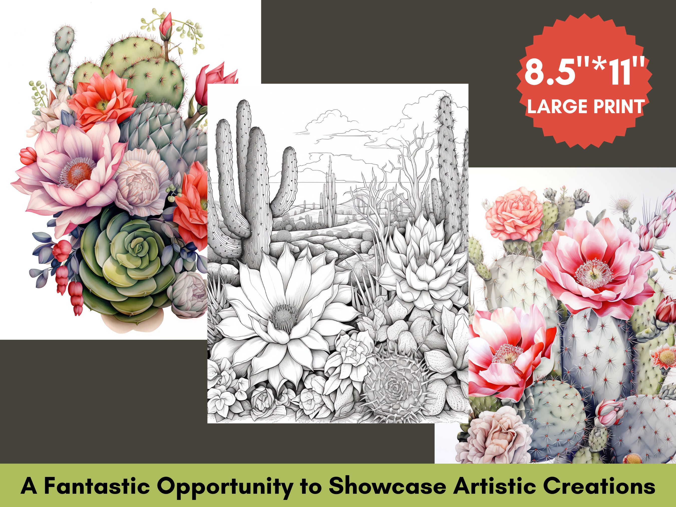 142 Cactus & Succulent Coloring Pages,plant Coloring Pages for Adults ...