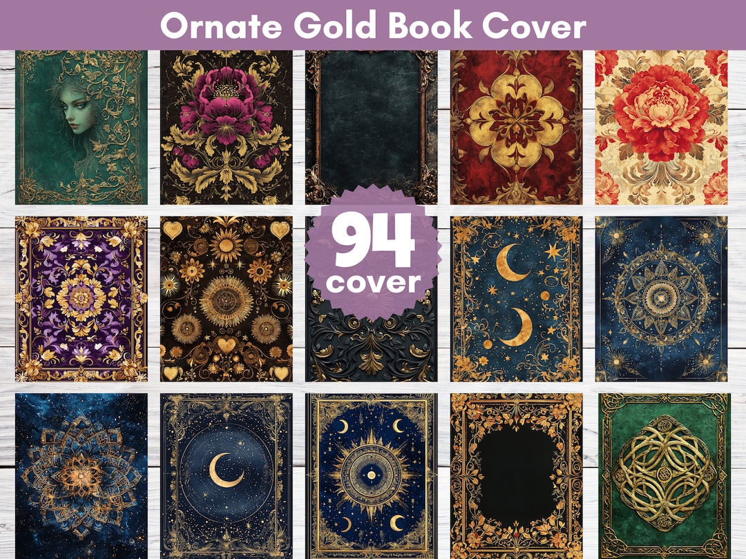 94 Ornate Gold Book Covers,printable Decorative Gilded Book Covers ...
