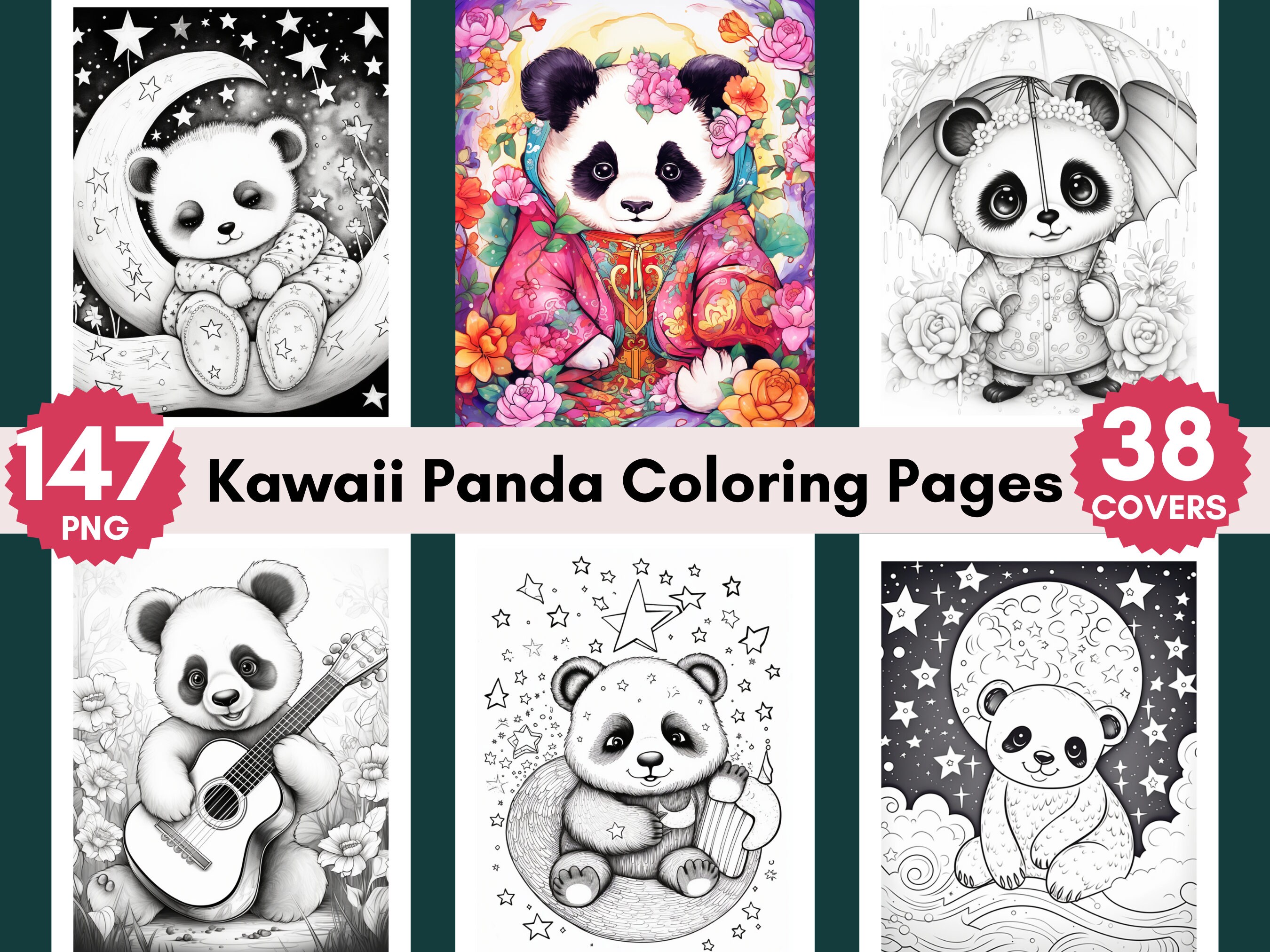 147 Panda Coloring Page,cute Panda Coloring Book for Kids,cute Coloring ...