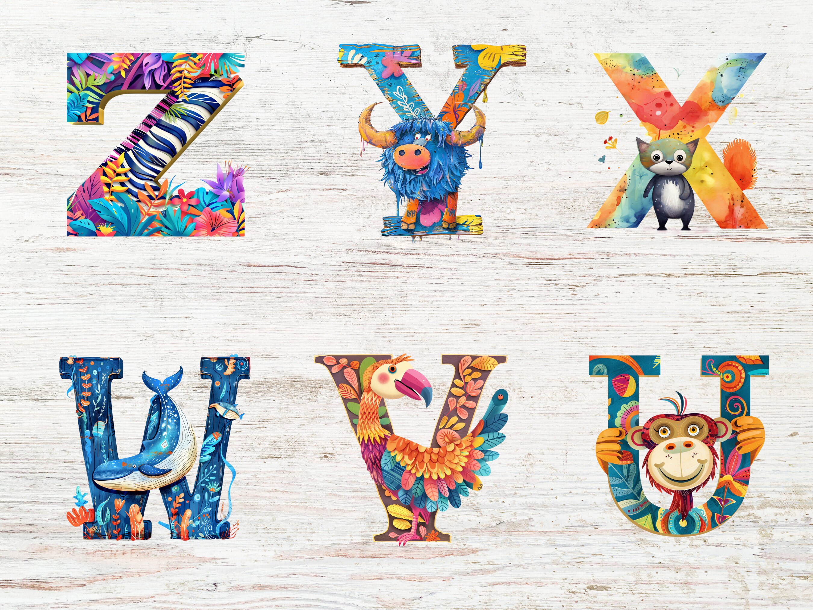 82 Animal Alphabet Sublimation Bundle,cute Animal Alphabet Png,alphabet ...