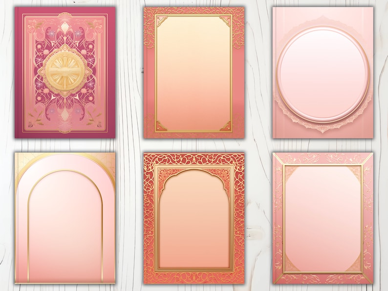 162 Gilded Pink Book Covers,printable Decorative Gilded Book Covers,kdp ...