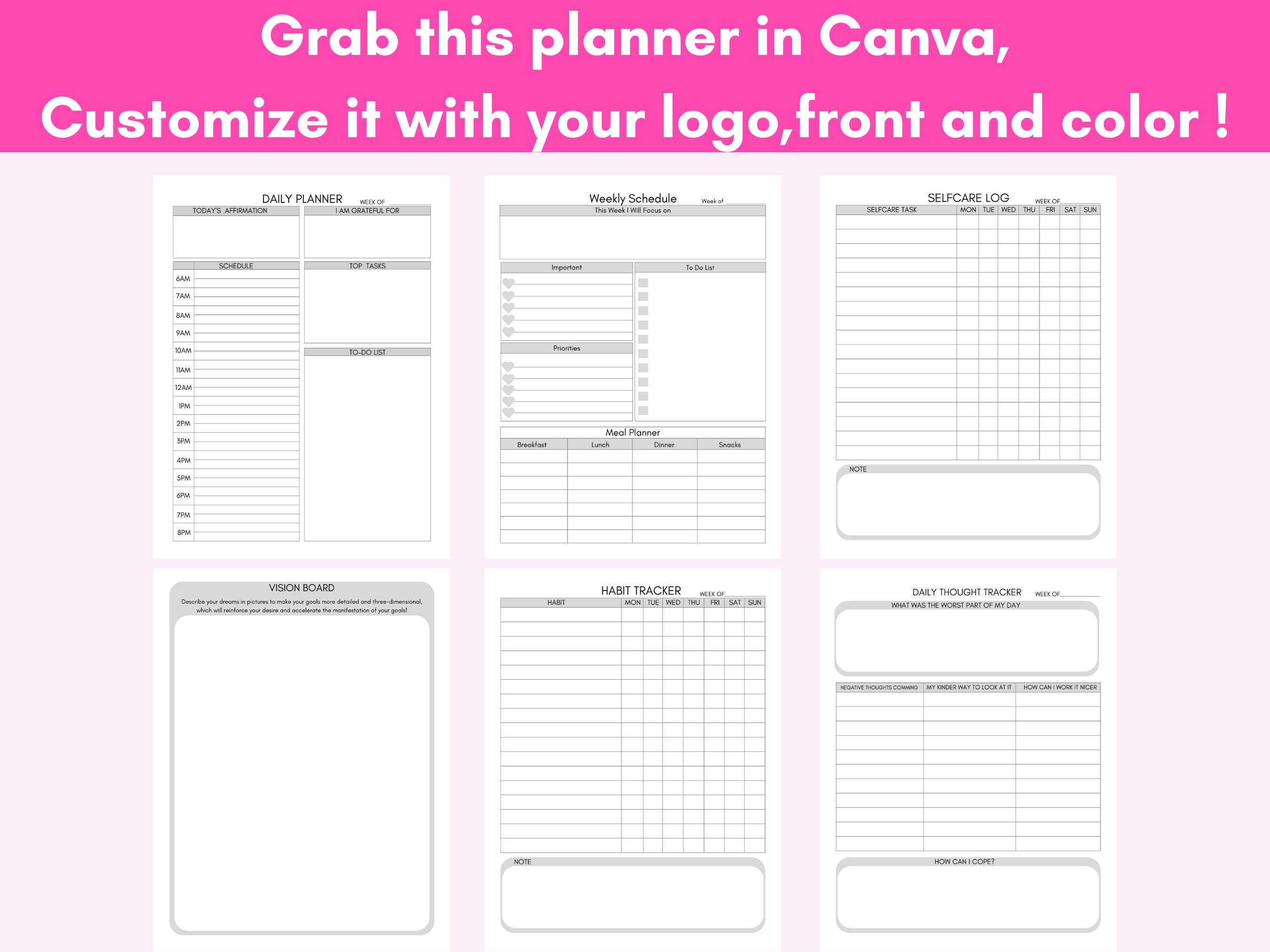 Anxiety Journal Editable Canva Templates, Therapy Journal, Anxiety ...