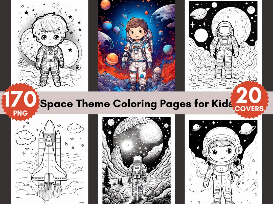 170 Space Theme Coloring Pages for Kids Planets Coloring - Etsy