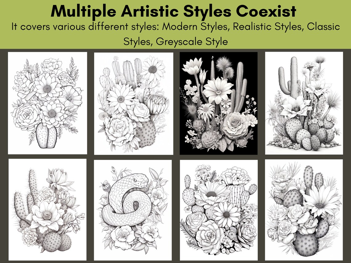 142 Cactus & Succulent Coloring Pages,plant Coloring Pages for Adults ...