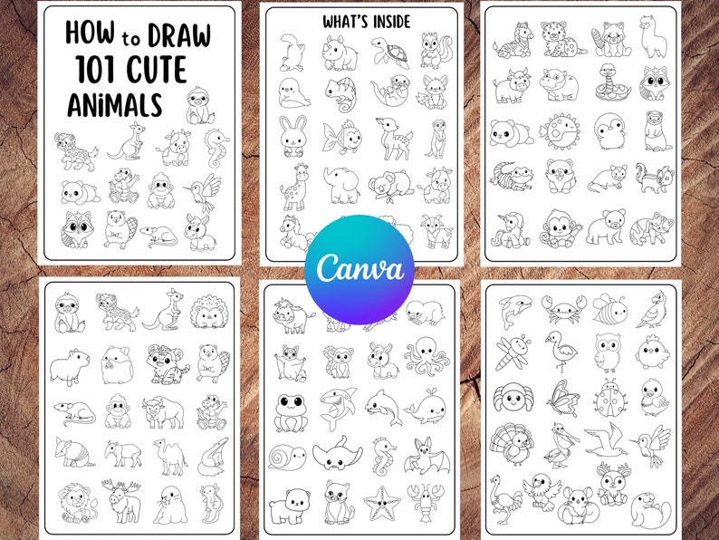 How to Draw Cute Animals for Kids:printable Worksheets,how-to-draw ...