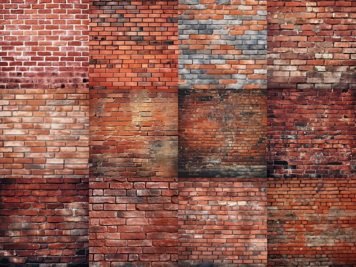 106 Brick Wall Textures Digital Paper, Brick Texture Digital Scrapbook ...