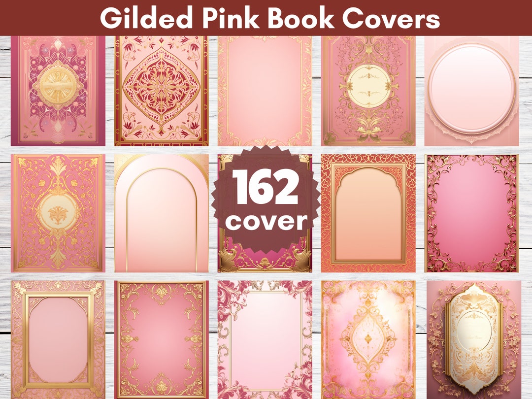 162 Gilded Pink Book Covers,printable Decorative Gilded Book Covers,kdp ...