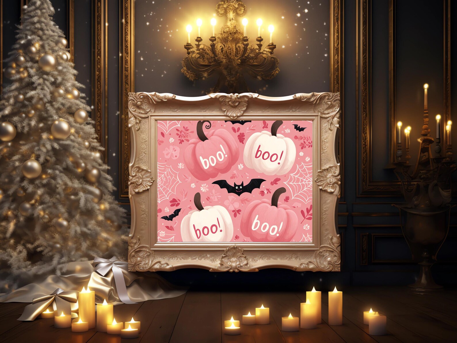 56 Pink Halloween Digital Papers:spooky Ghost Pumpkin Pattern,purple ...