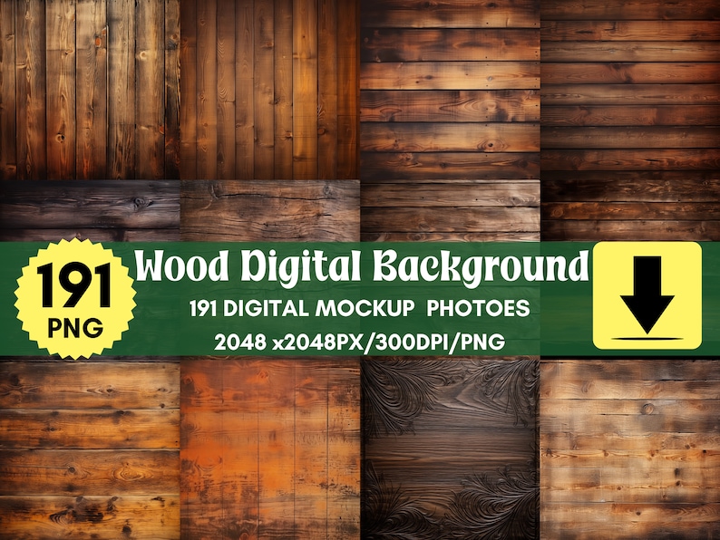 191 Rustic Wood Digital Paper,wood Backdrop, Printable Wood Digital ...
