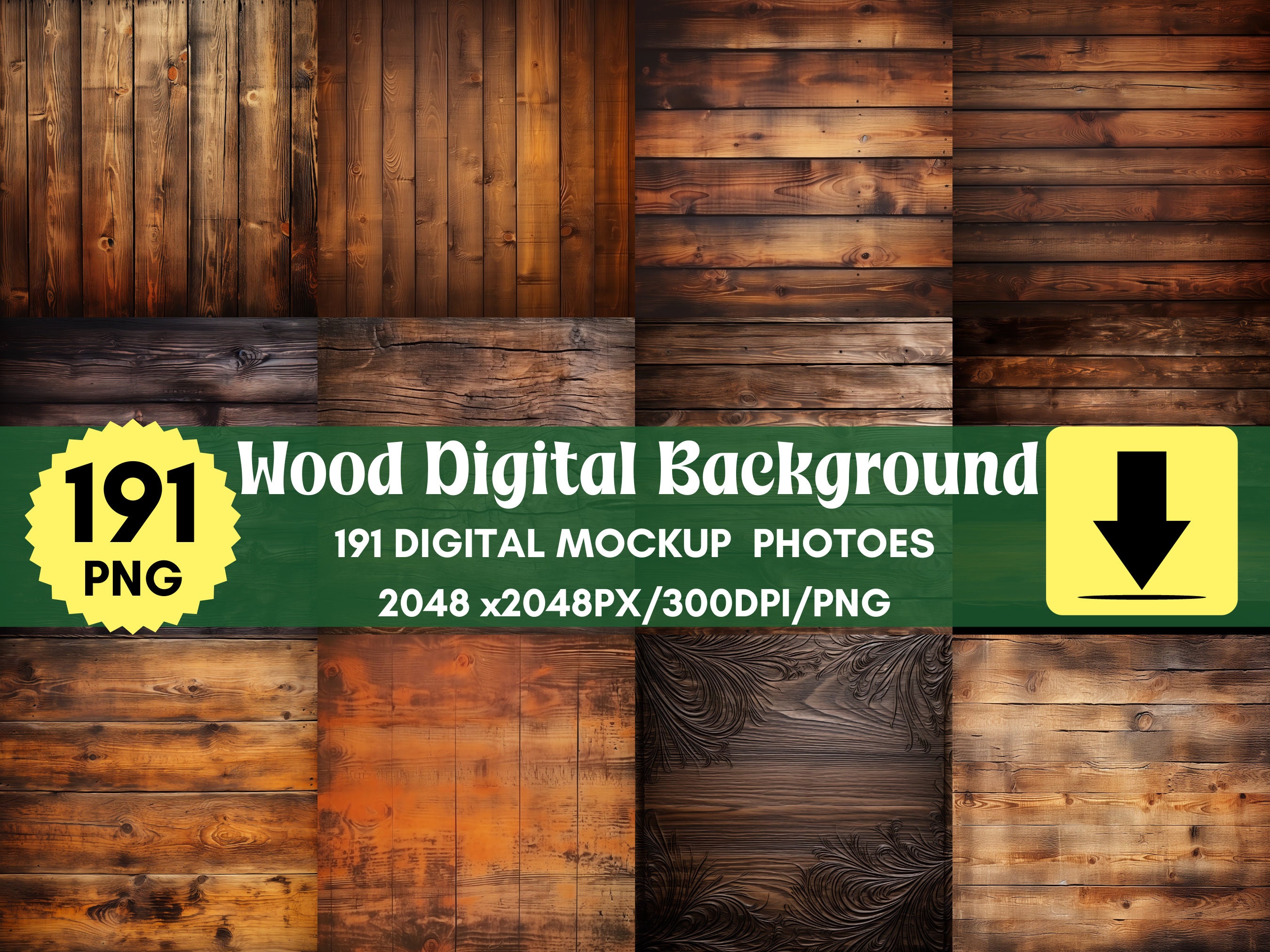 191 Rustic Wood Digital Paper,wood Backdrop, Printable Wood Digital ...