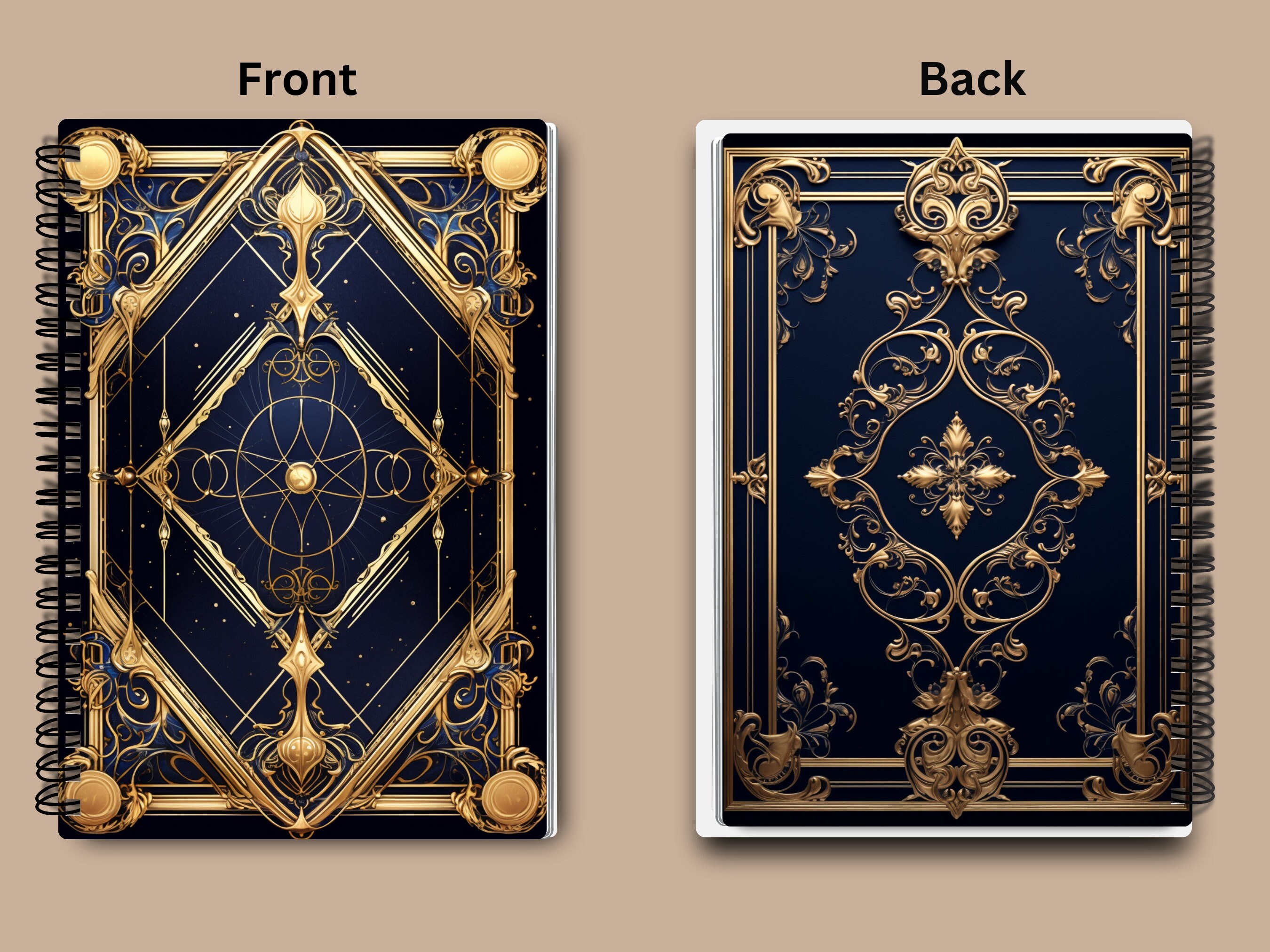 128 Ornate Gold Book Covers Digital Paper,notebook Cover Template,kdp ...