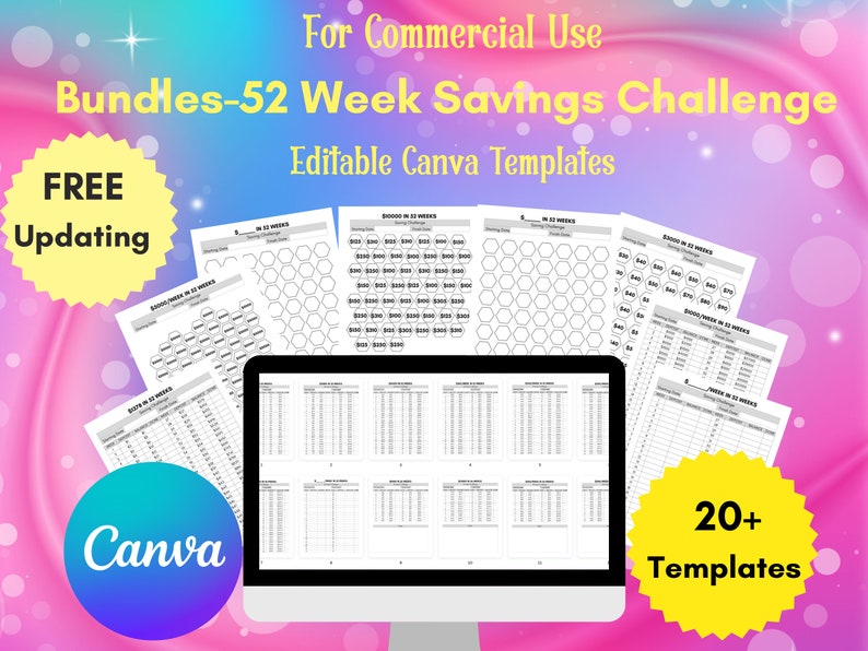 Editable 52 Week Savings Challenge Canva Templates,savings Tracker ...