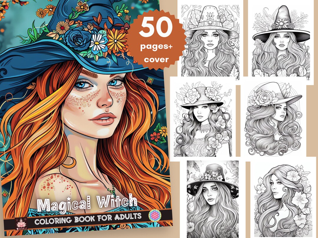 Magical Witch Coloring Book for Adults:pretty Modern Witche ...