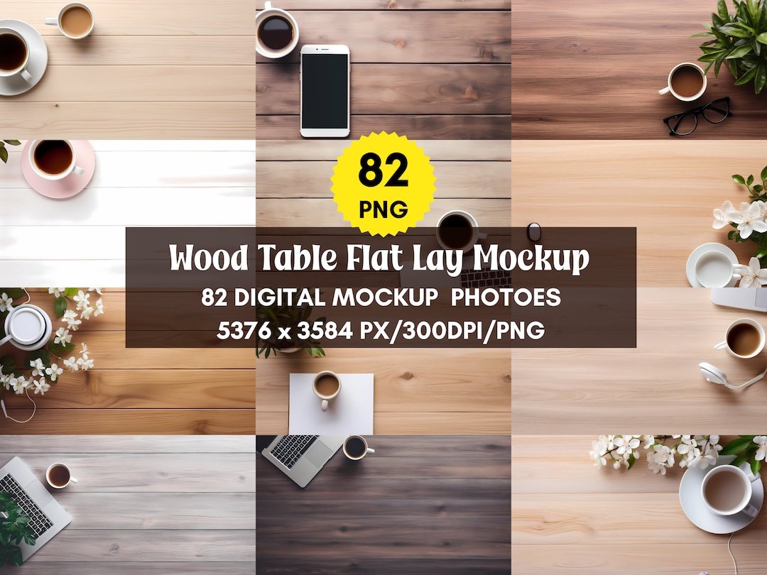 82 Wood Table Flat Lay Mockup Bundle,digital Background Mock Up,neutral ...