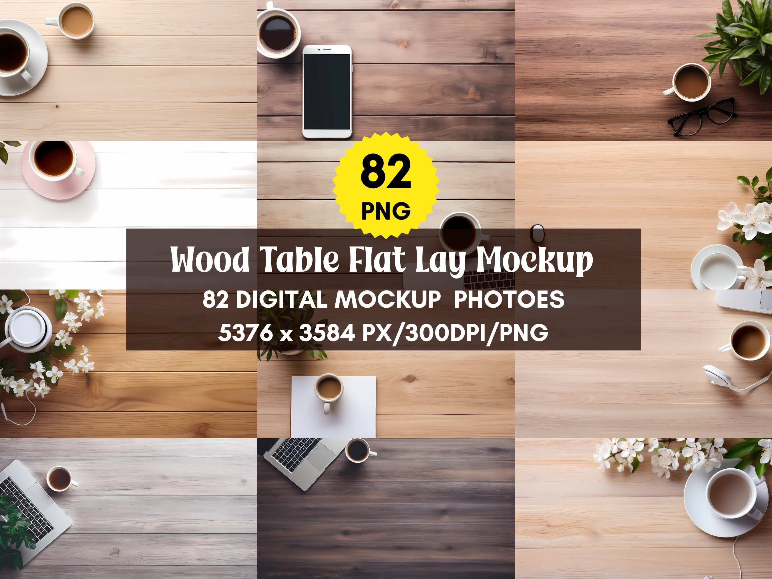 82 Wood Table Flat Lay Mockup Bundle,digital Background Mock Up,neutral ...