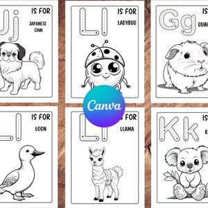 ABC Animal Alphabet Coloring Pages for Kids,preschool Coloring Pages ...