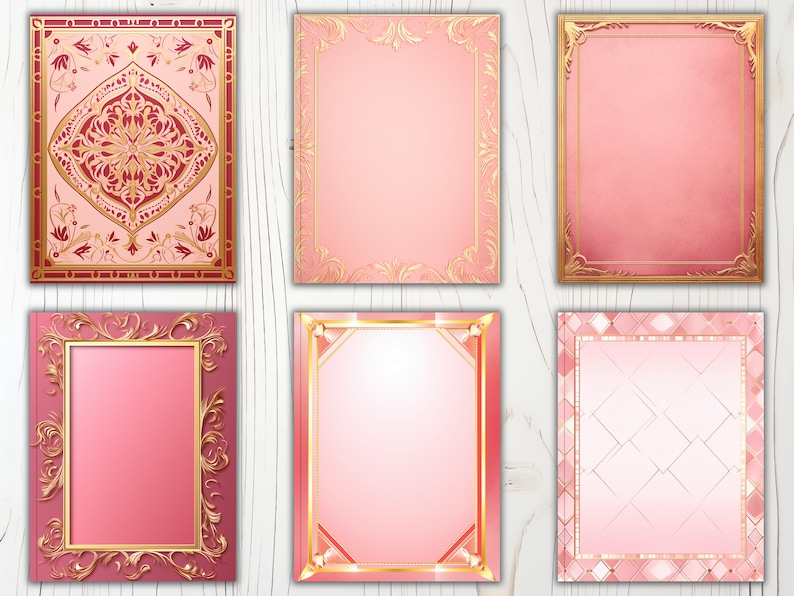 162 Gilded Pink Book Covers,printable Decorative Gilded Book Covers,kdp ...