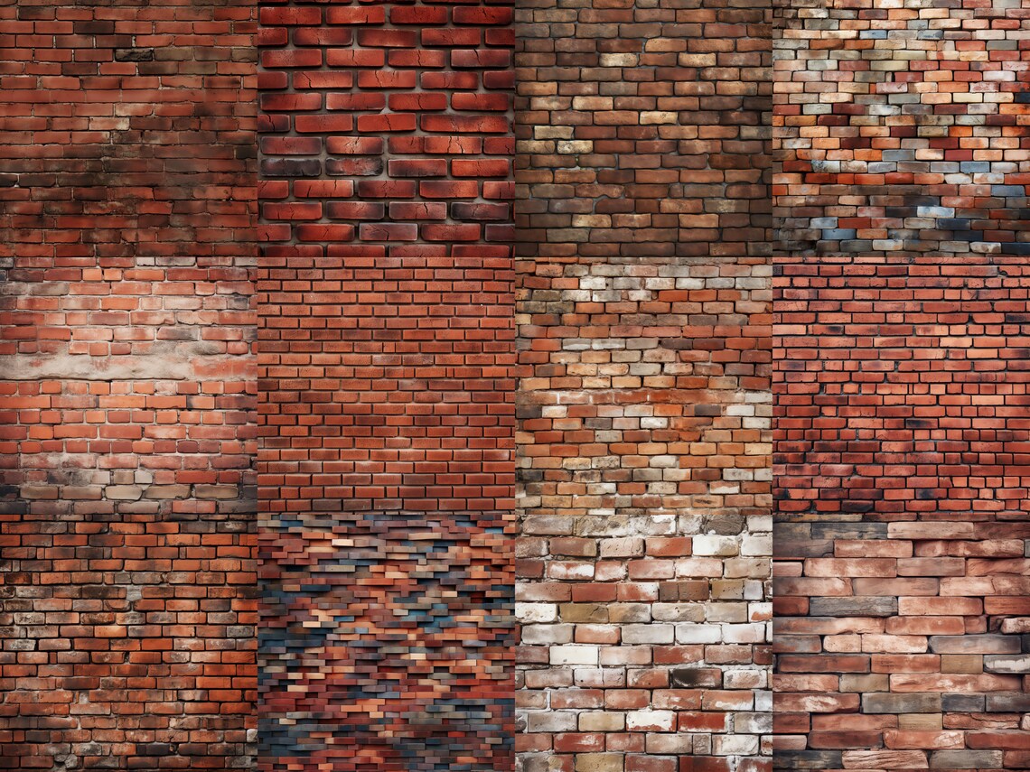 106 Brick Wall Textures Digital Paper, Brick Texture Digital Scrapbook ...