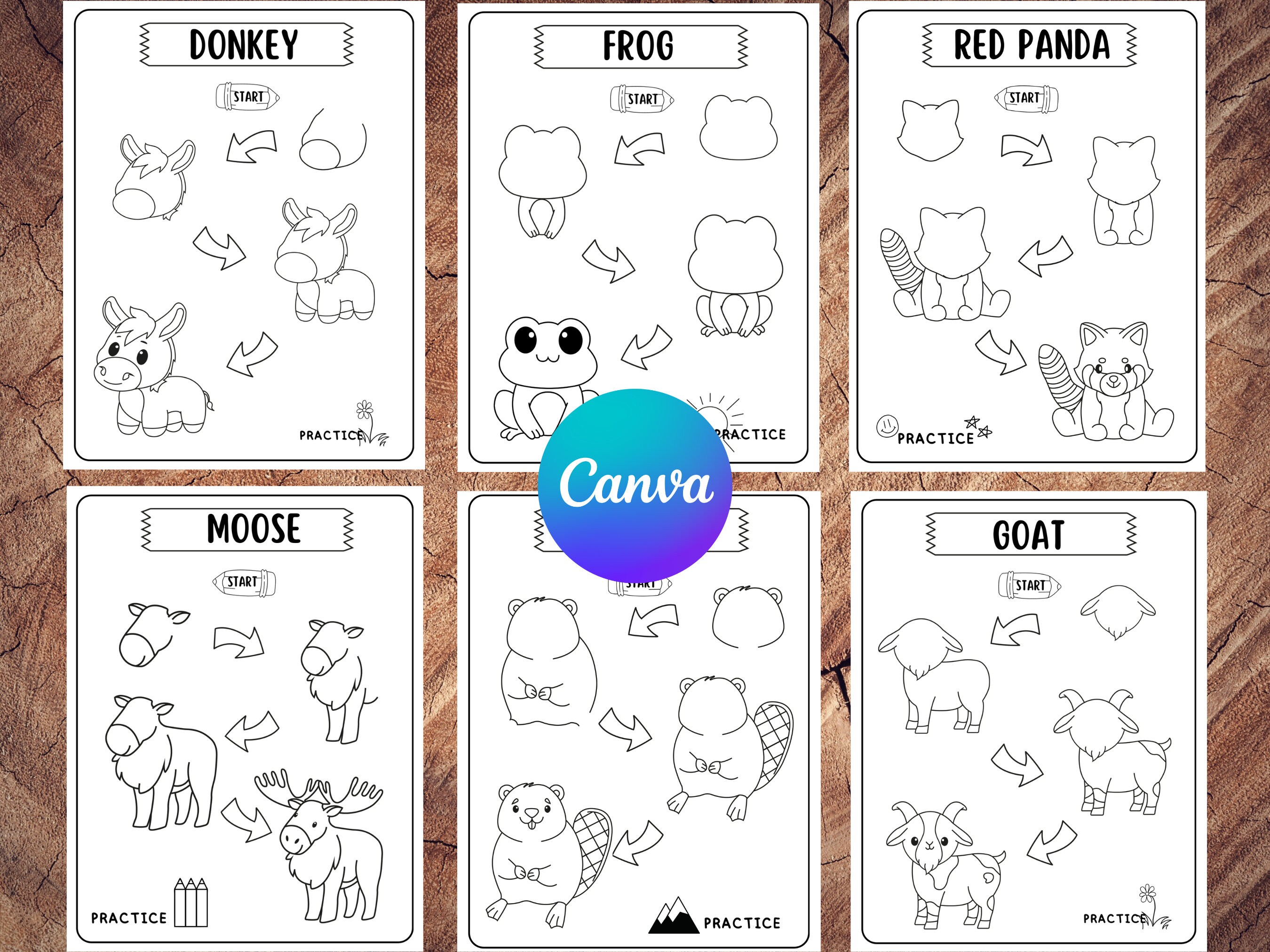 How to Draw Cute Animals for Kids:printable Worksheets,how-to-draw ...