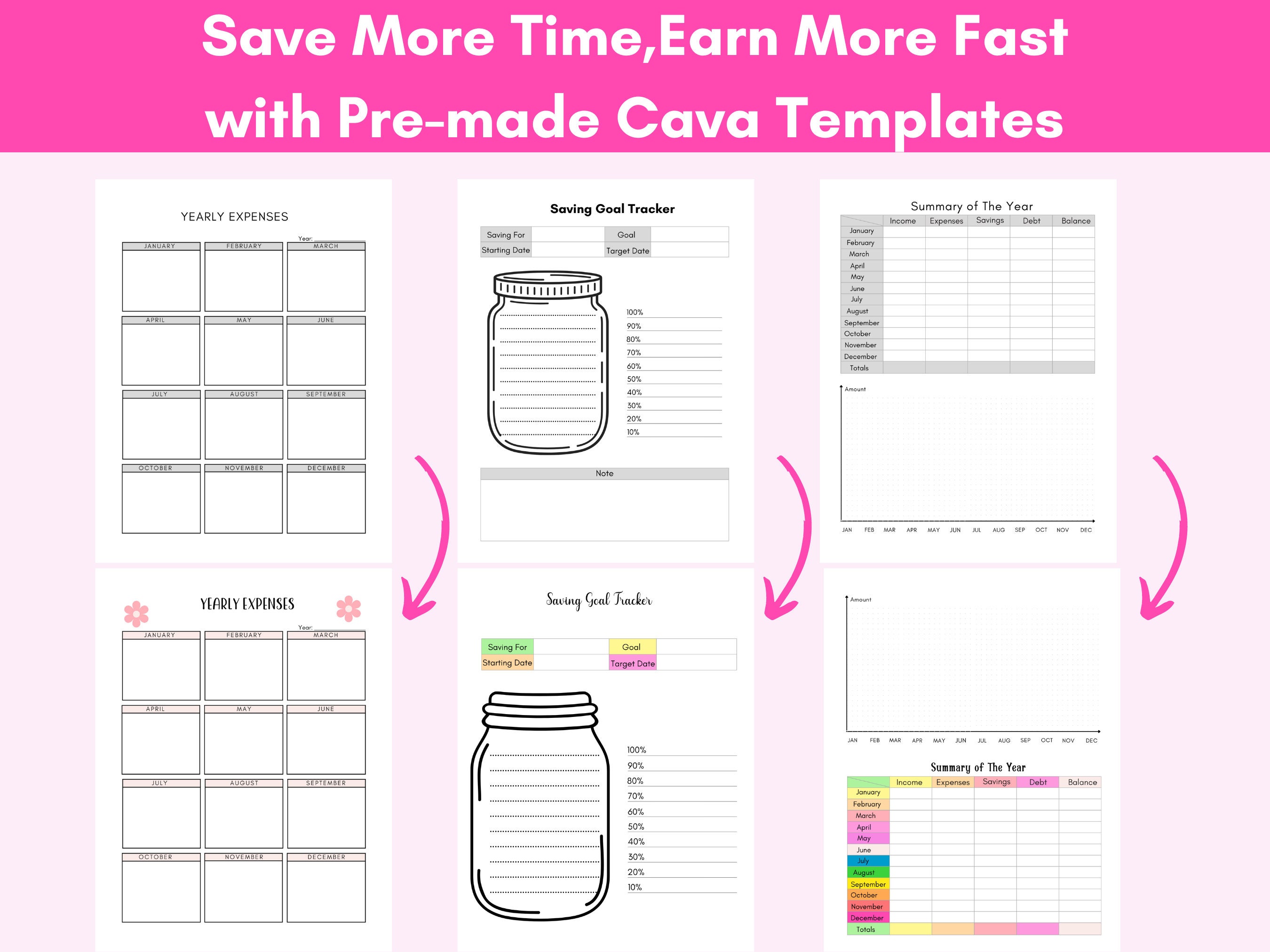 Editable Financial Budget Planner Canva Templates,financial Planner ...