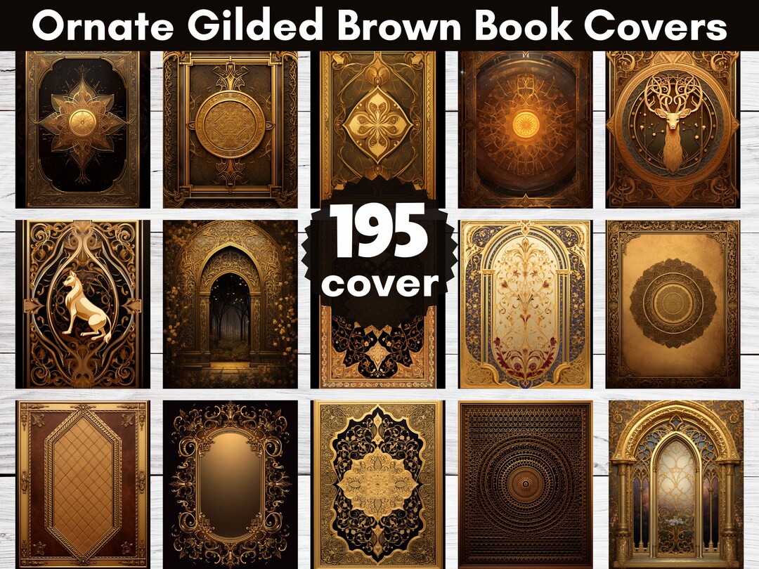 Gilded Book Cover Templates: 195 Ornate Designs (PNG) - Etsy UK