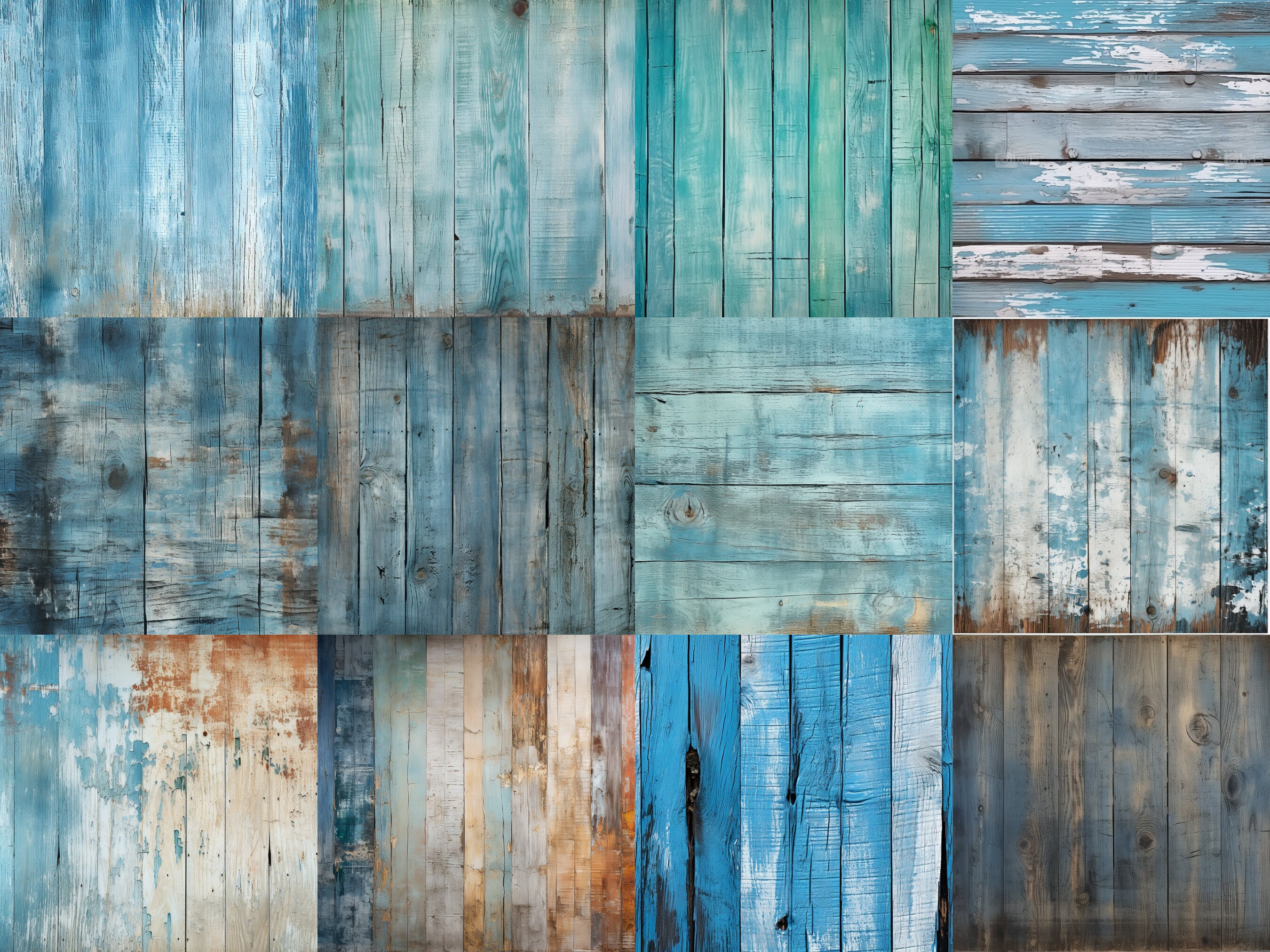 159 Green Blue Wood Digital Paper,wood Backdrop, Wood Scrapbook Paper ...