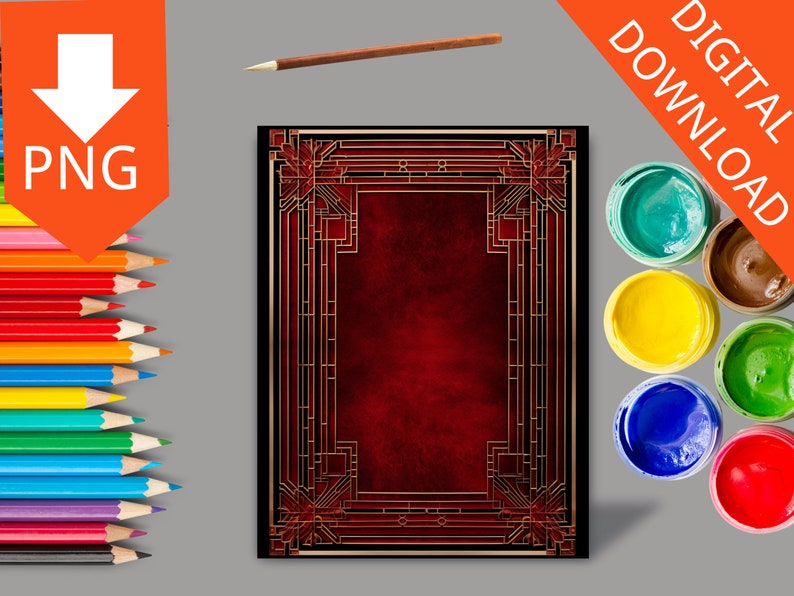 175 Gilded Red Book Covers,printable Decorative Gilded Book Covers,kdp ...