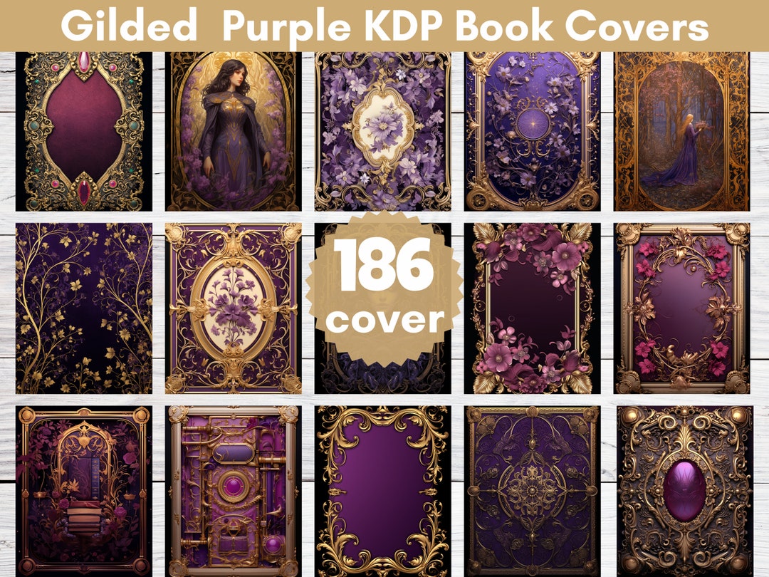 186 Gilded Purple Book Covers,printable Decorative Gilded Book Covers ...