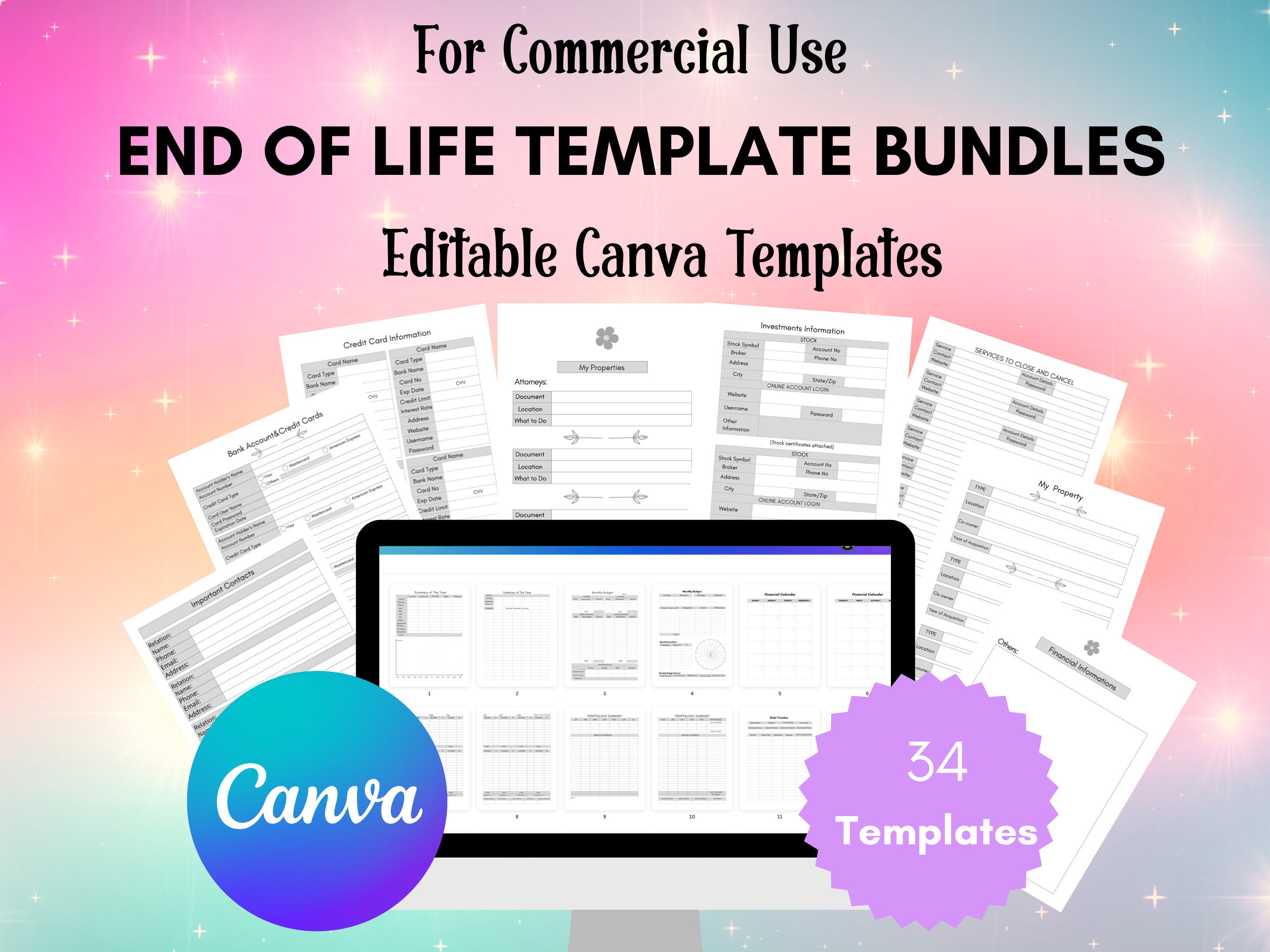 End of Life Planner Canva Templates: Legacy, Funeral & Estate Planning ...