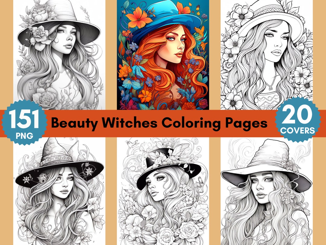 151 Beauty Witches Coloring Pages for Adults, Witchy Coloring Pages ...