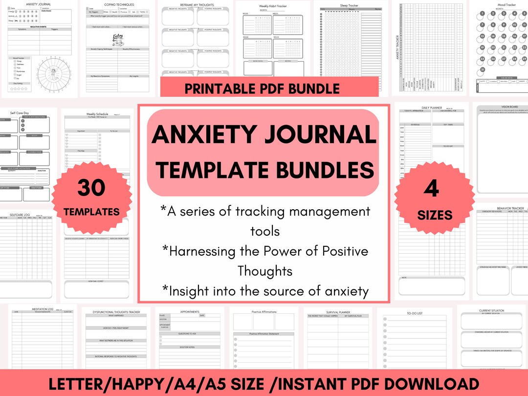 Anxiety Journal Printable Pdf,therapy Journal, Anxiety Relief, Anxiety ...