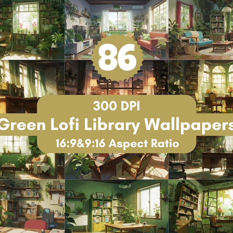 Library Wallpaper - Etsy