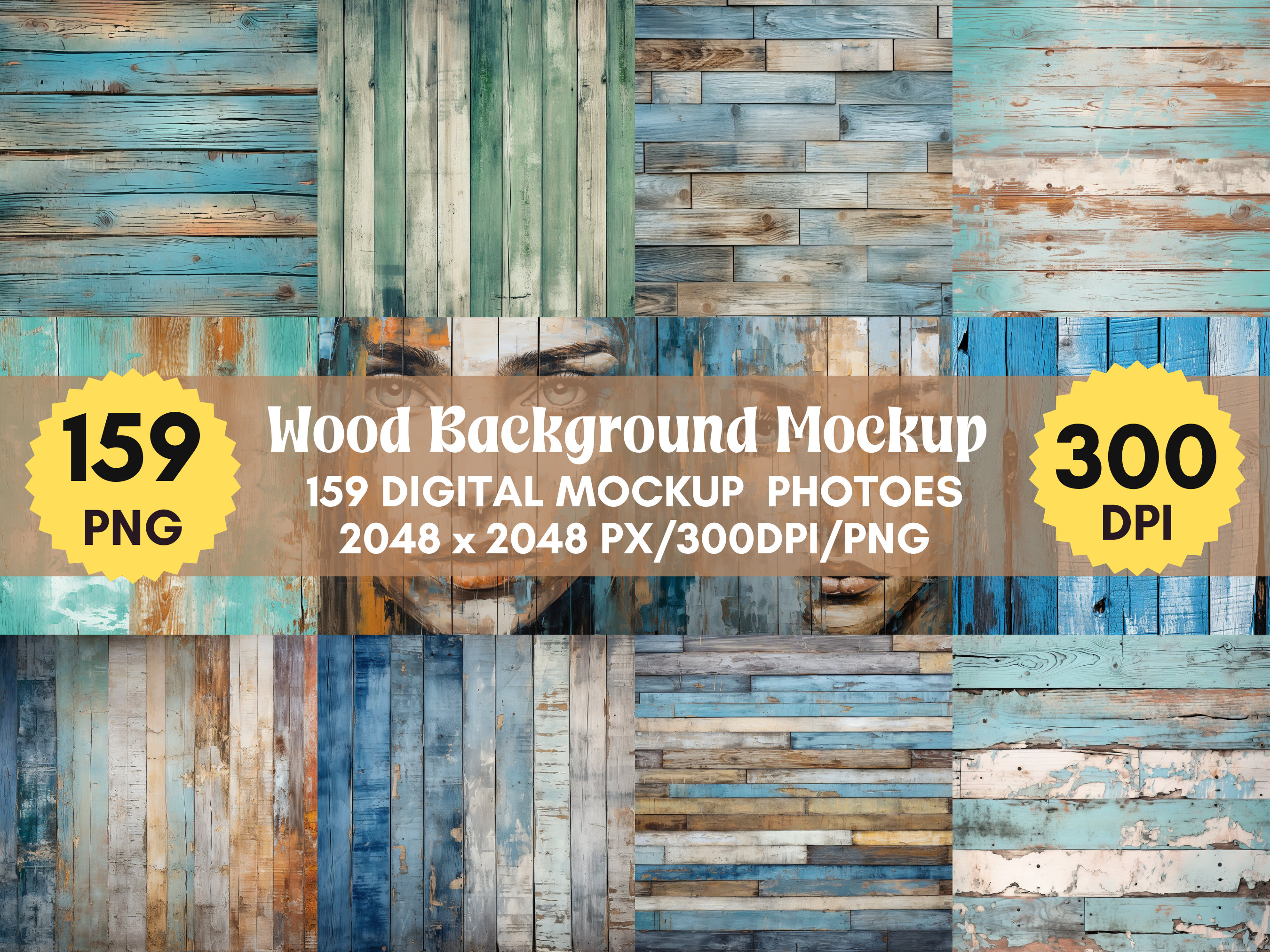 159 Green Blue Wood Digital Paper,wood Backdrop, Wood Scrapbook Paper ...