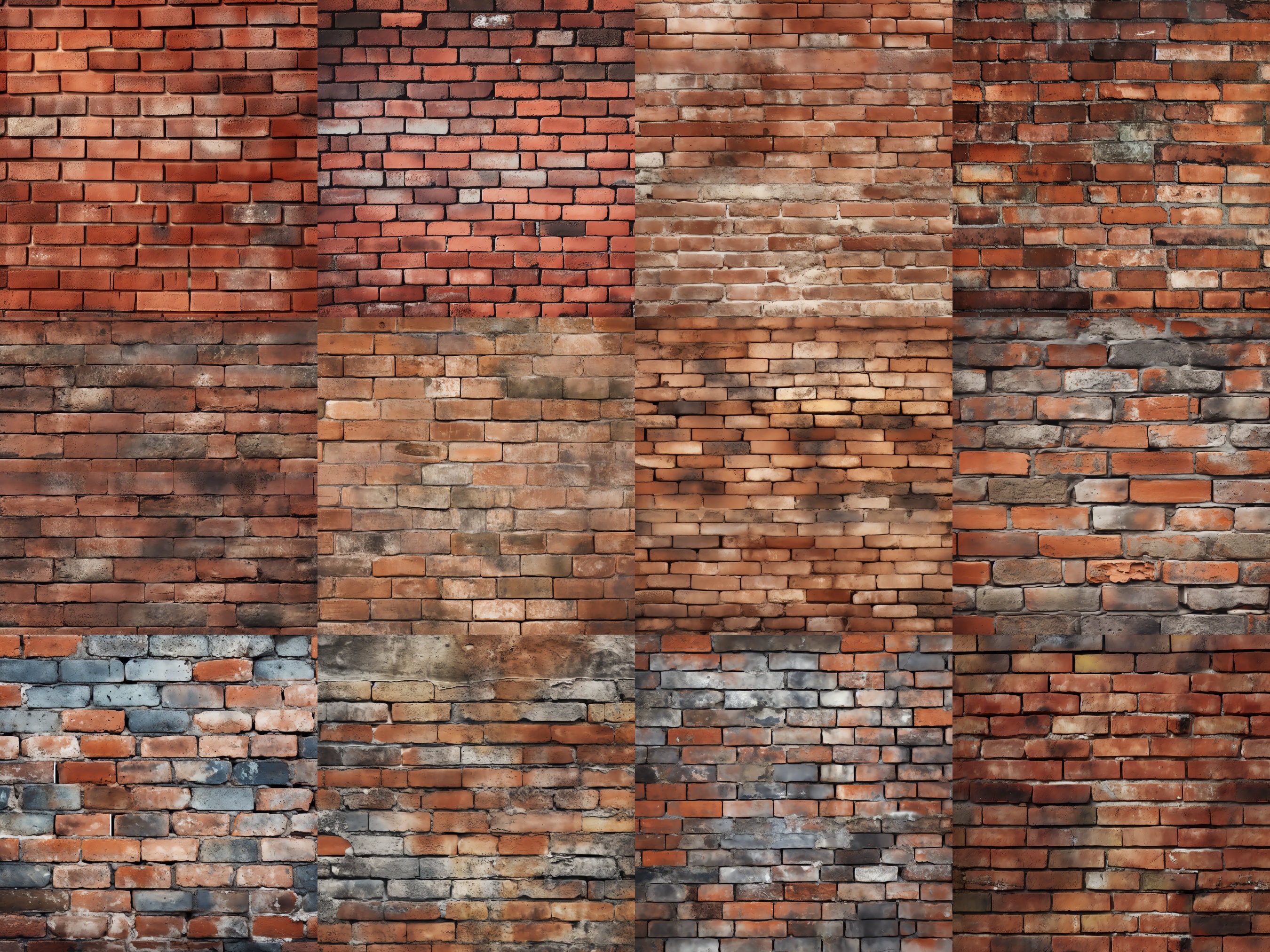106 Brick Wall Textures Digital Paper, Brick Texture Digital Scrapbook ...