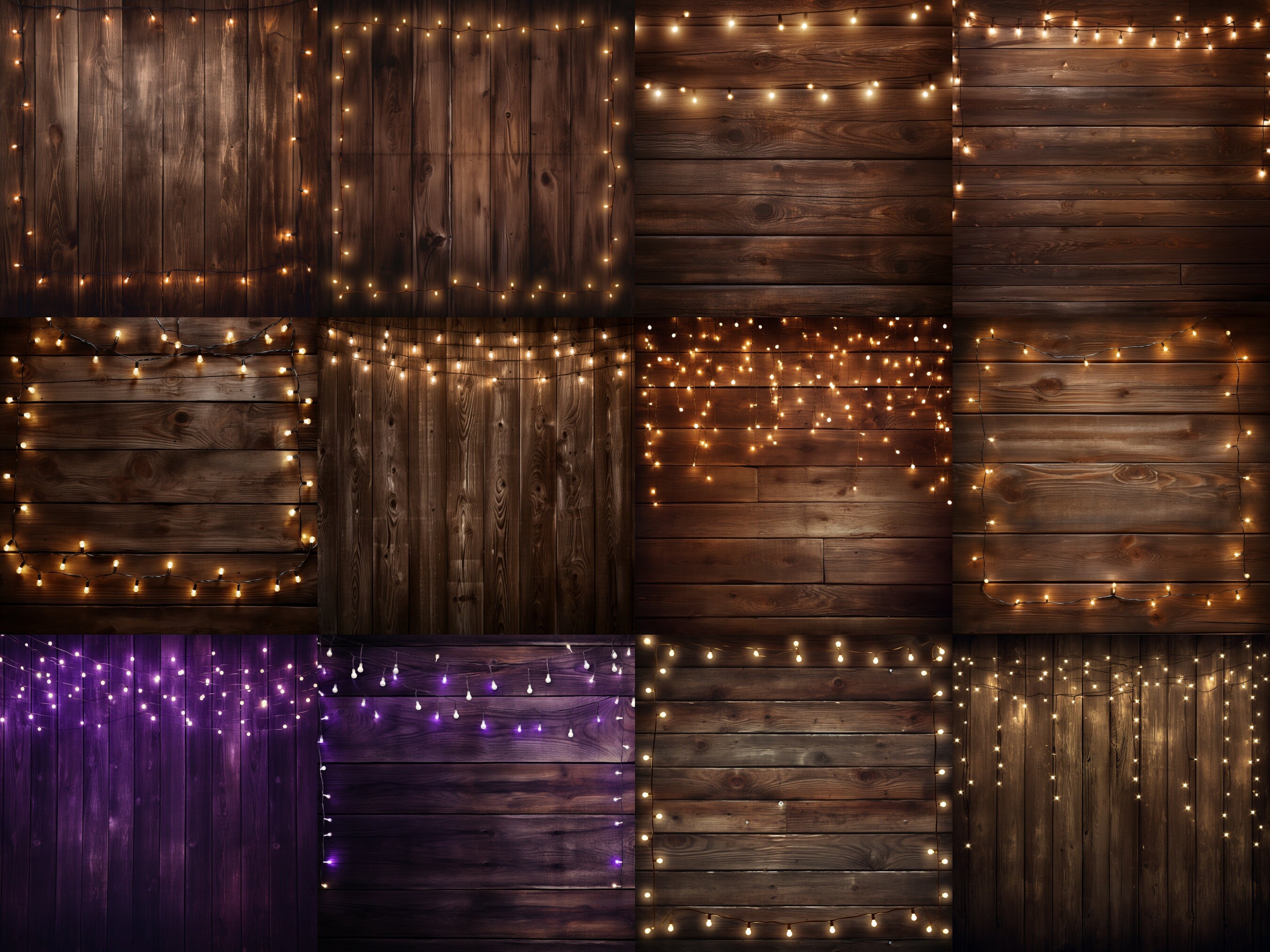120 Rustic Fairy Lights Background Mockup,wedding Wood Digital Paper ...