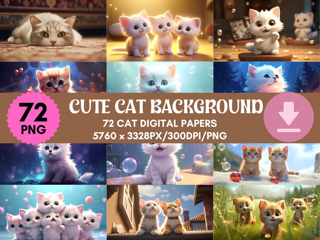 Cat Background, Cat Digital Paper, Cat Fabric Design - Etsy