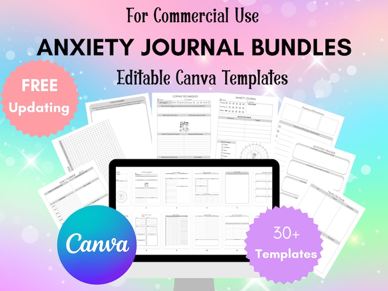 Anxiety Journal Editable Canva Templates, Therapy Journal, Anxiety ...