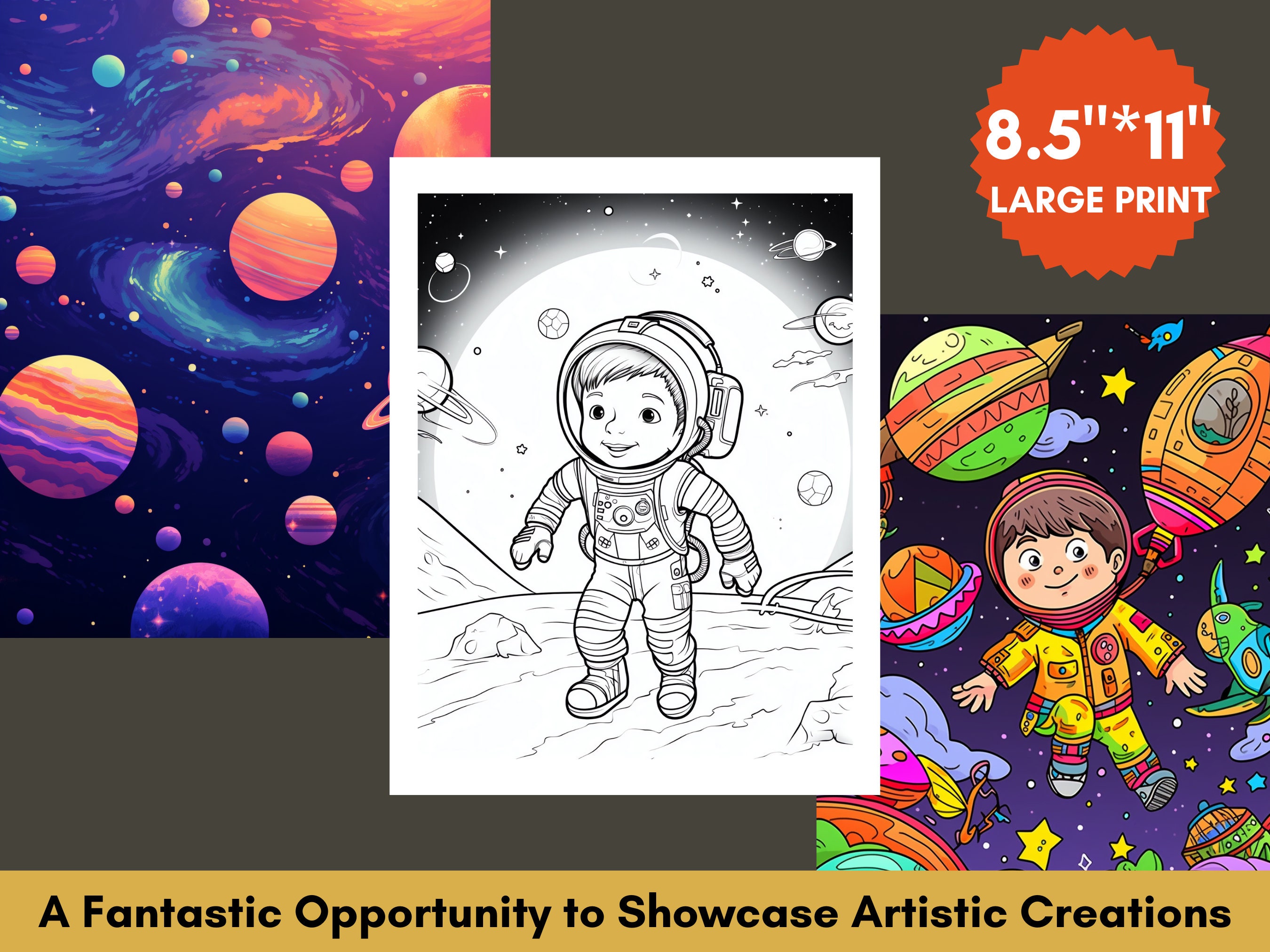 170 Outer Space Coloring Pages for Kids Planets Coloring - Etsy