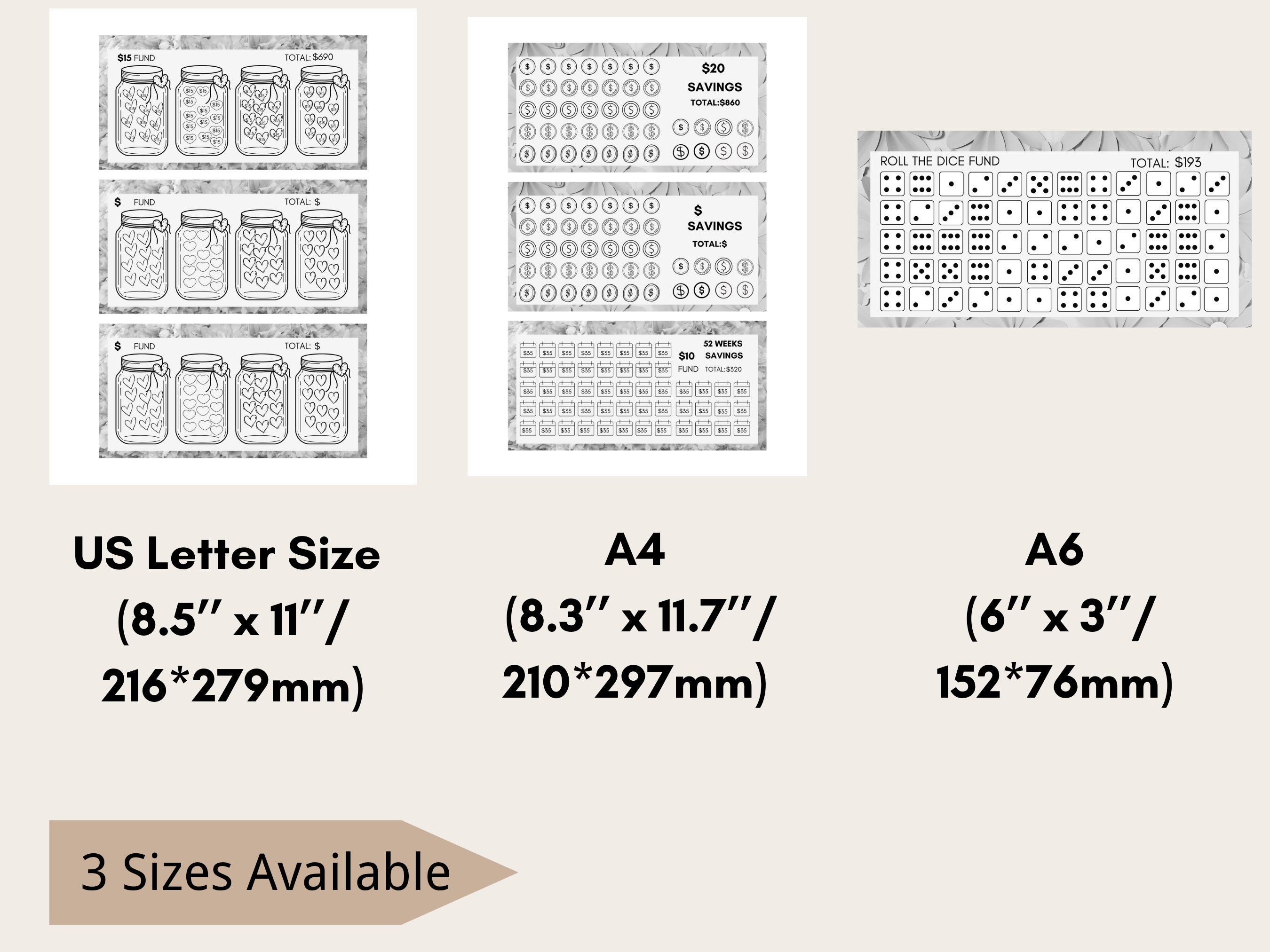 A6 Savings Challenge Templates Bundle,a6 Savings Challenge Trackers,a6 ...