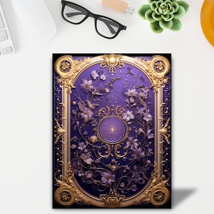 186 Gilded Purple Book Covers,printable Decorative Gilded Book Covers ...