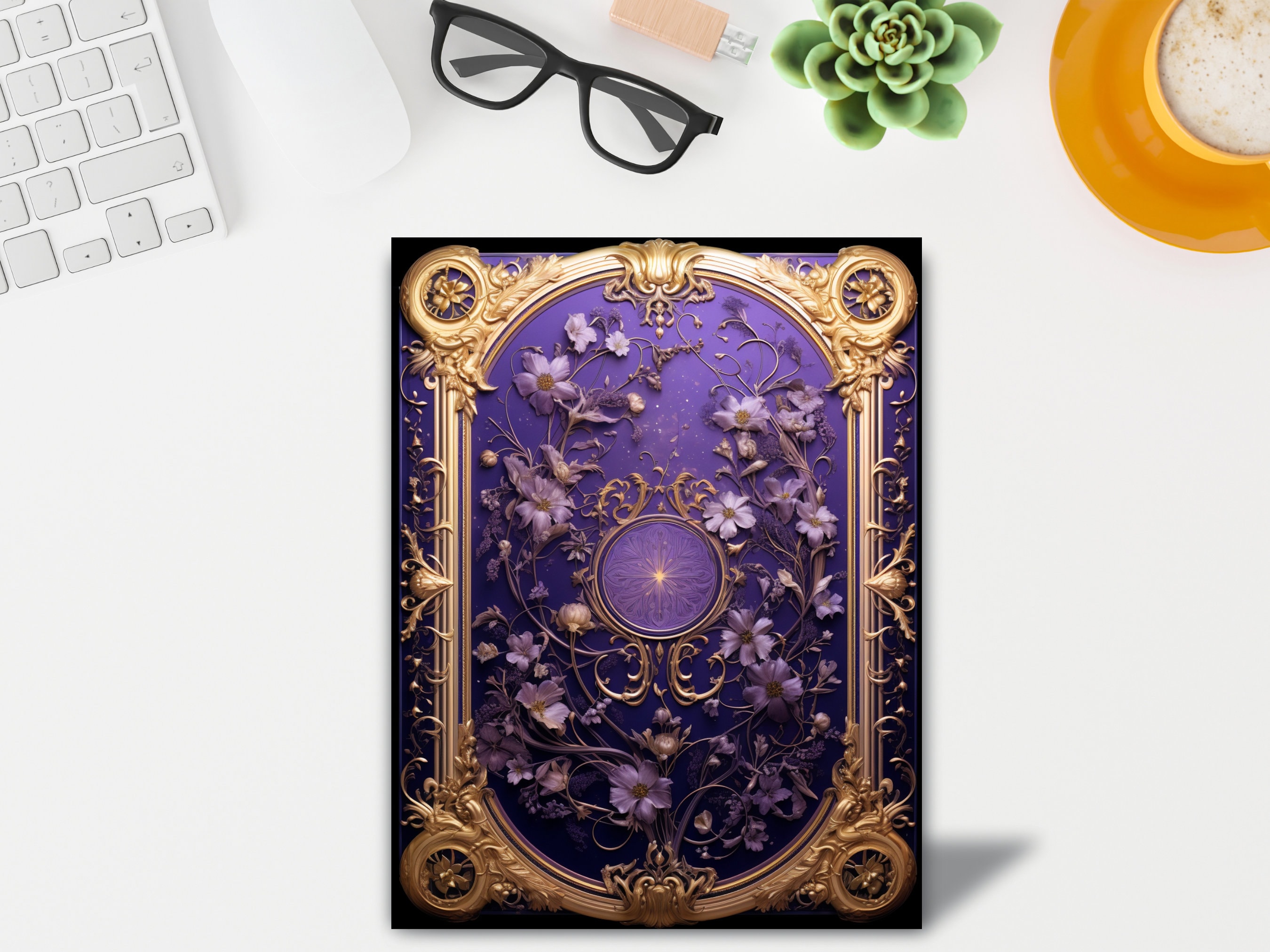 186 Gilded Purple Book Covers,printable Decorative Gilded Book Covers ...