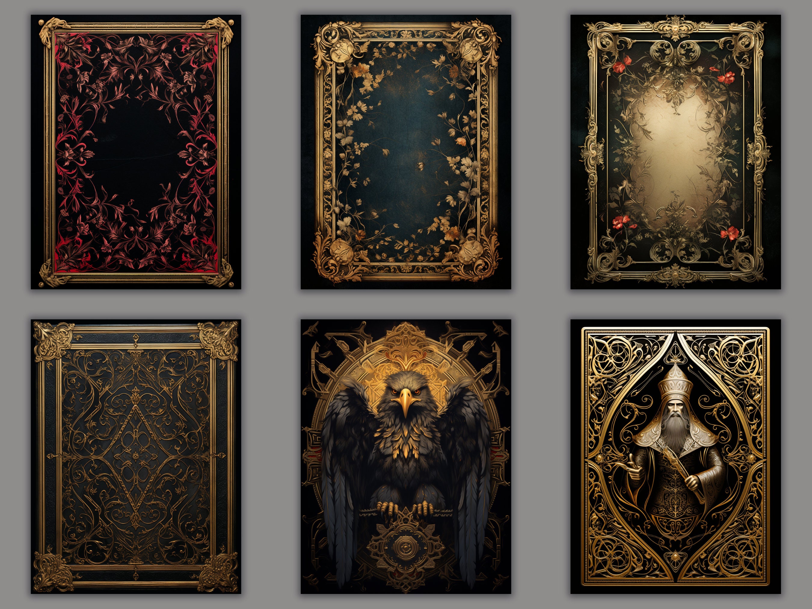 172 Gilded Black Book Covers,printable Decorative Gilded Book Covers ...