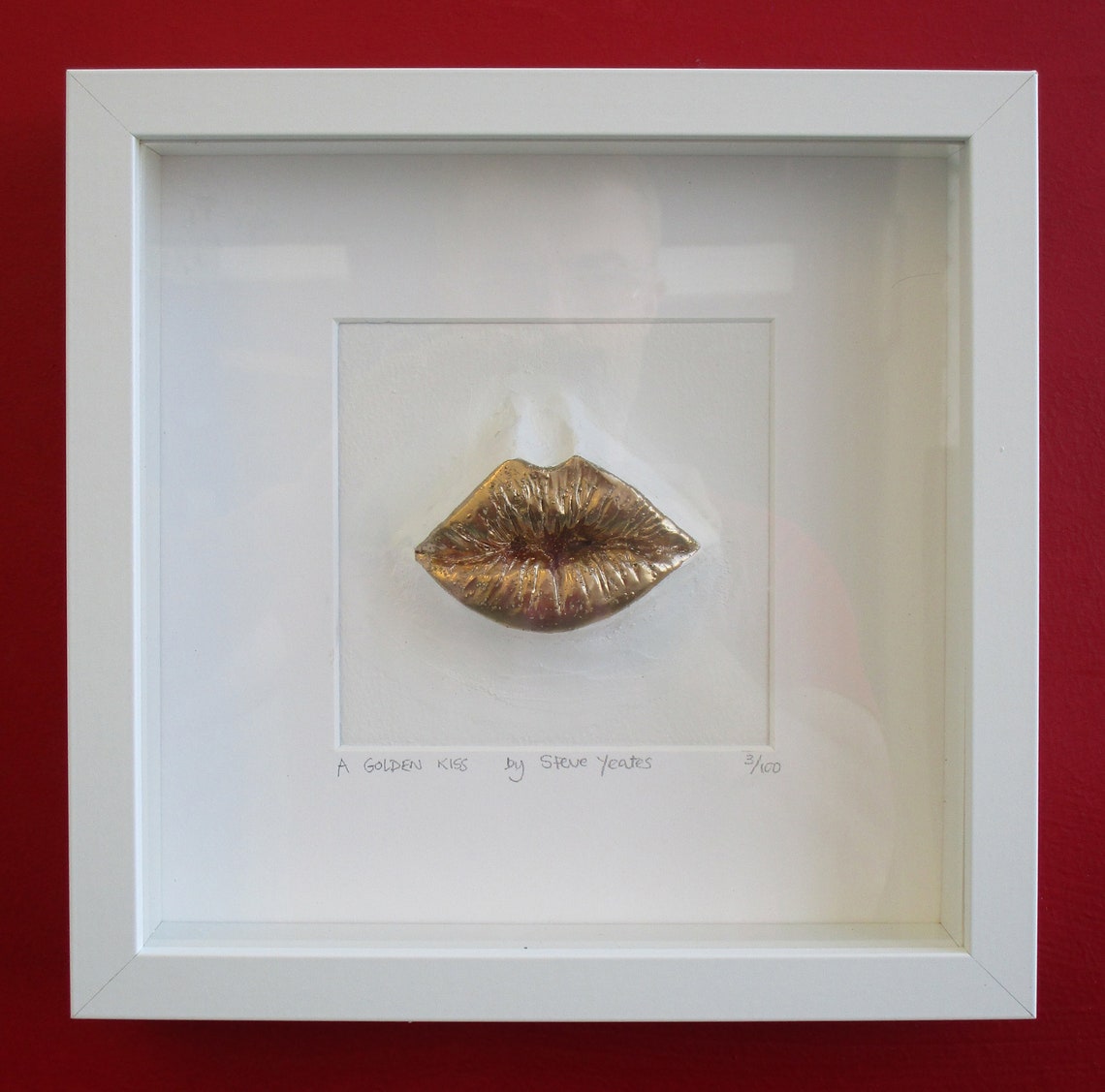 A Golden Kiss 3D Bas-relief Lips in a Box Frame - Etsy