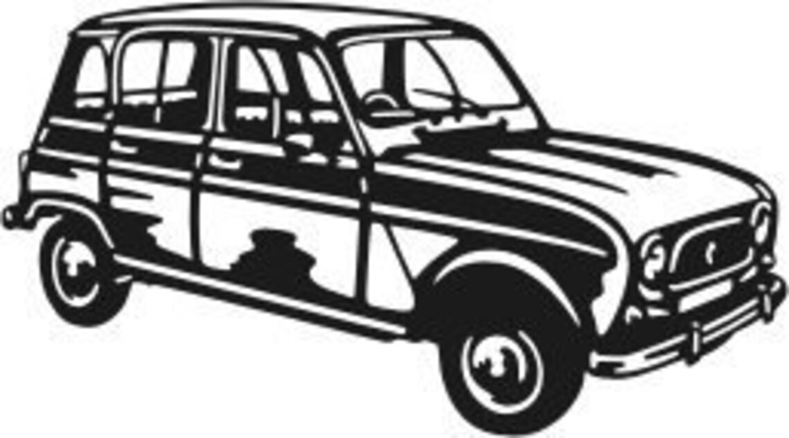 Renault 4 / 4l DXF laser cutting//french car - Etsy France