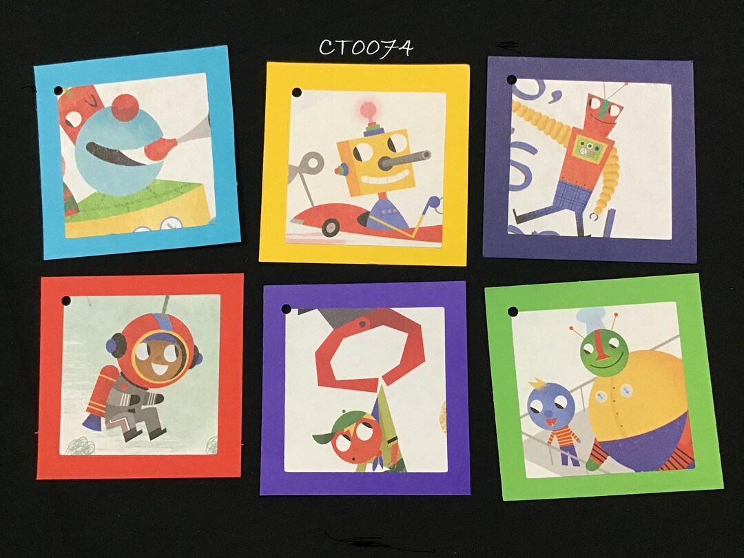 Character Gift Tags Robots - Etsy
